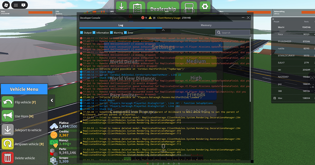 World detail & world view distance - CC2 Bugs - Car Crushers Forum