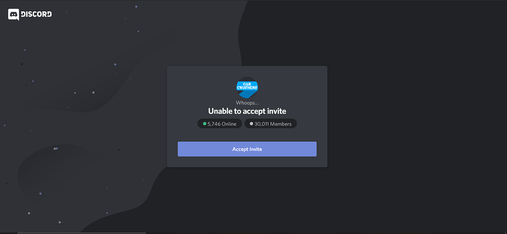 Discord Joining Bug - Discord Bugs - Car Crushers Forum