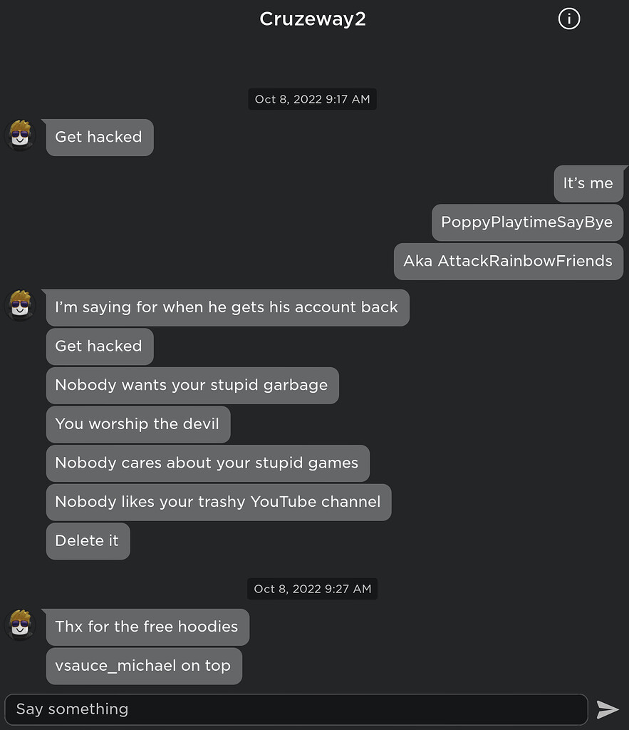 Account Termination (Roblox) 😭 - Off Topic - Car Crushers Forum