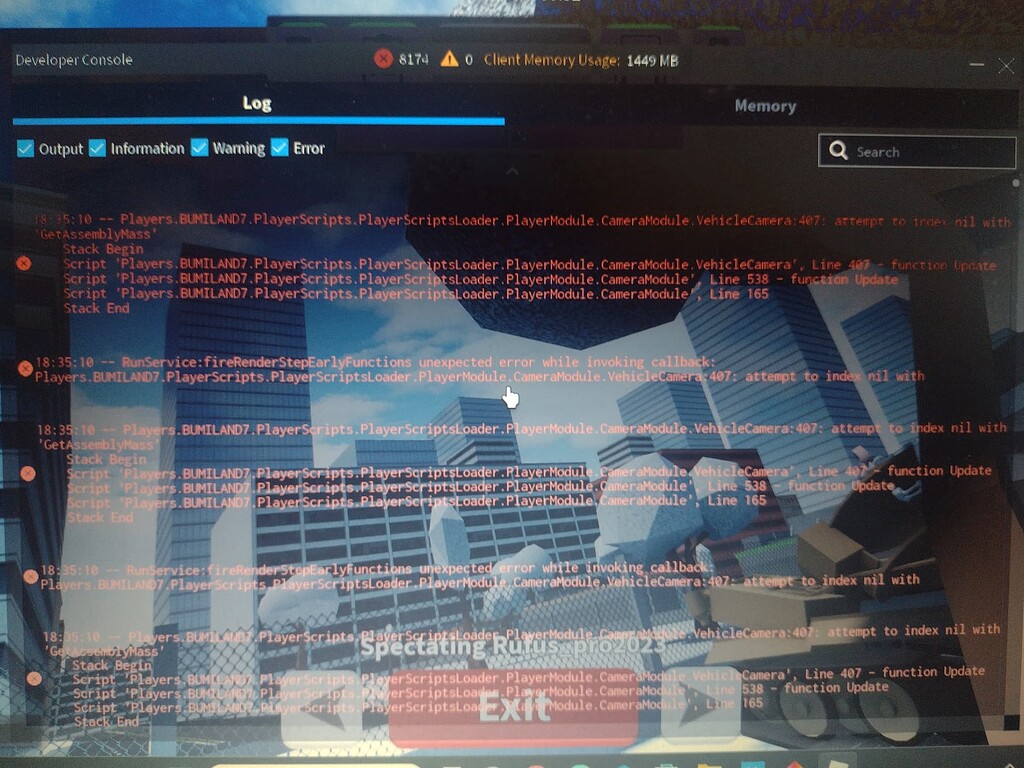 Derby Spectator Camera Bug - CC2 Bugs - Car Crushers Forum