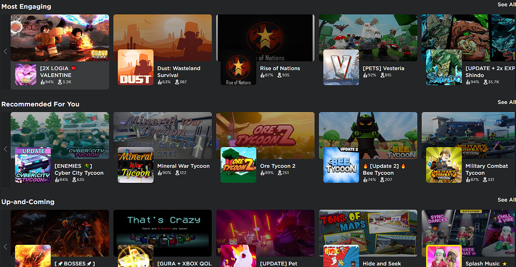 Anyone noticed the new ROBLOX game page? - Off Topic - Car Crushers Forum