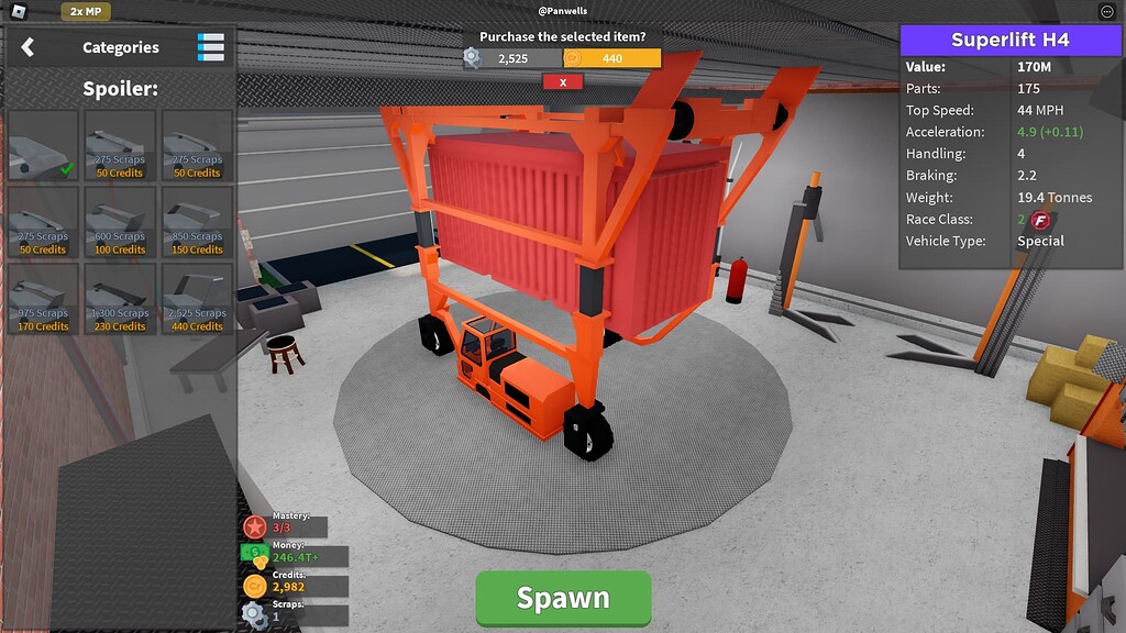 Small visual bug with the new Superlift - CC2 Bugs - Car Crushers Forum