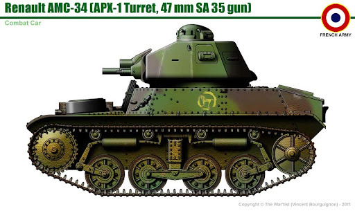 Automitrailleuse de Combat Renault modèle 1934 (or AMC.34 YR) - CC2 ...