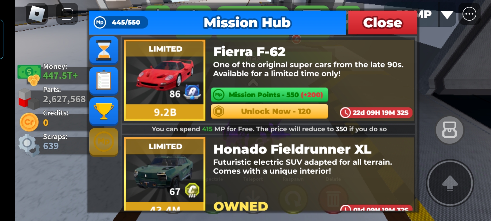 Limited car MP bug - CC2 Bugs - Car Crushers Forum