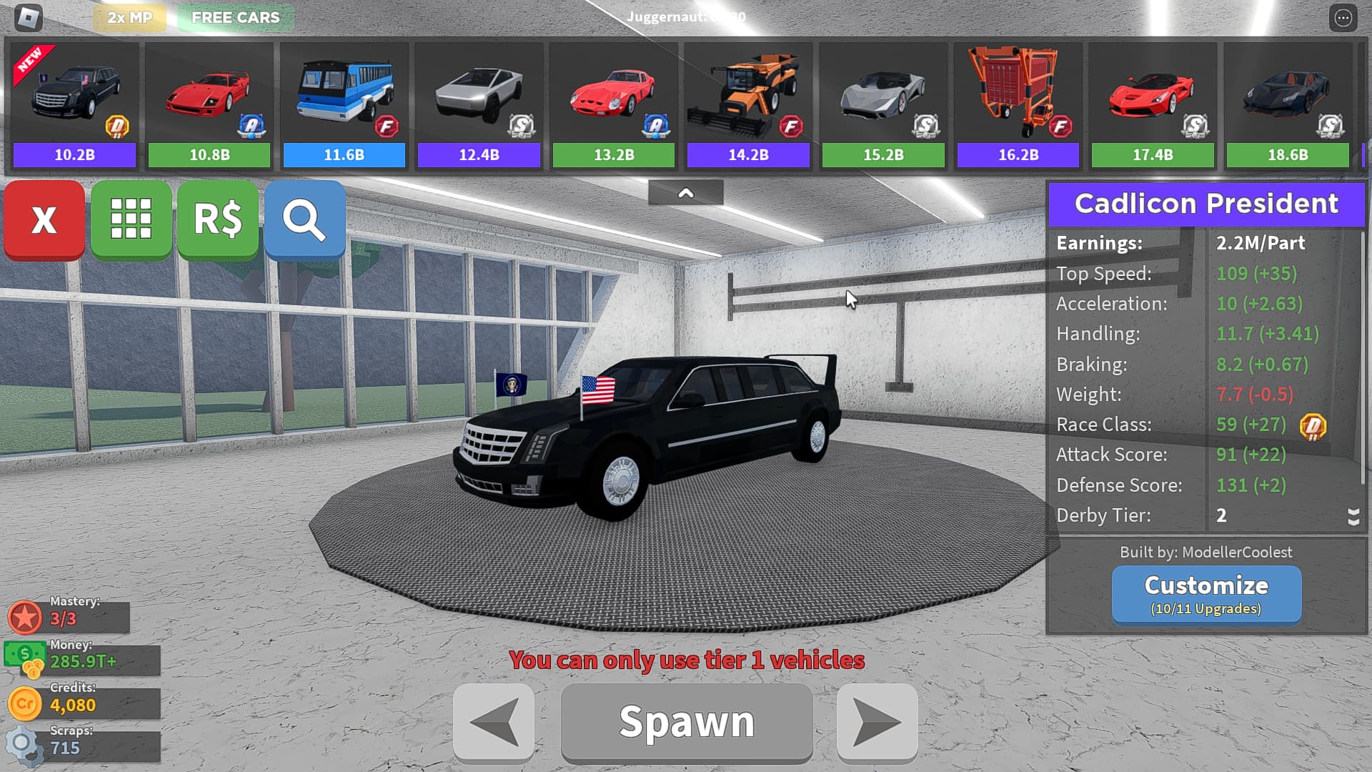 Change the new Predident's cadillac to a tier 1 - CC2 Suggestions - Car ...